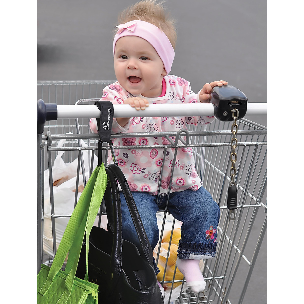 Dreambaby Clip Buddy Stroller Hook Carabiner - Bag Holder - Black- Model L271