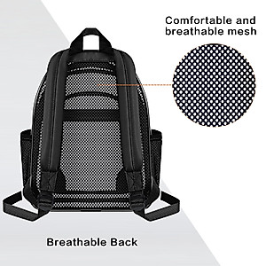 GEAMSAM Clear Mini Backpack Stadium Approved 12x12x6 Small Heavy Duty Transparent Backpacks See Through Bag for Sports Event Concert Festival Work Security - Black