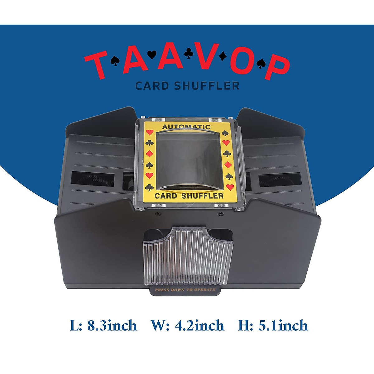 TAAVOP Card Shuffler 2-4 Deck Automatic, Battery-Operated Electric Card Shuffler Machine for UNO/Poker/Playing Card