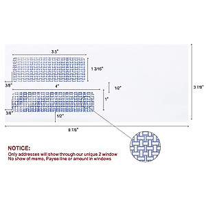 #9 Double Window Security Envelopes, HERKKA No.9 Double Window Business Envelopes Designed for Quickbooks Invoices and Business Statements - Number 9 Size 3 7/8 Inch X 8 7/8 Inch - 24 LB - 500 Count