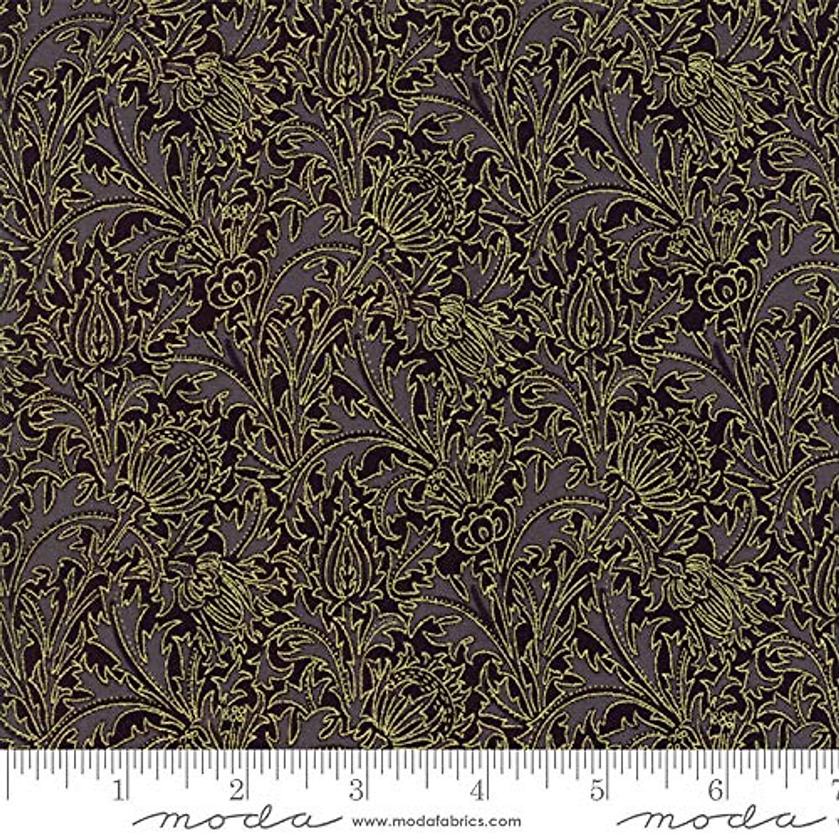 Moda Morris Holiday 108" Wide Quilt Fabric by The Yard Ebony Style 11144/15M