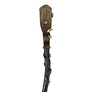 Ebros Hocus Pocus Stars and Moon Witch's Broom Magic Wand Cosplay Wands Witches Pagan Occult Decorative Magical Spells Sorcery Costume Prop Display Accessory