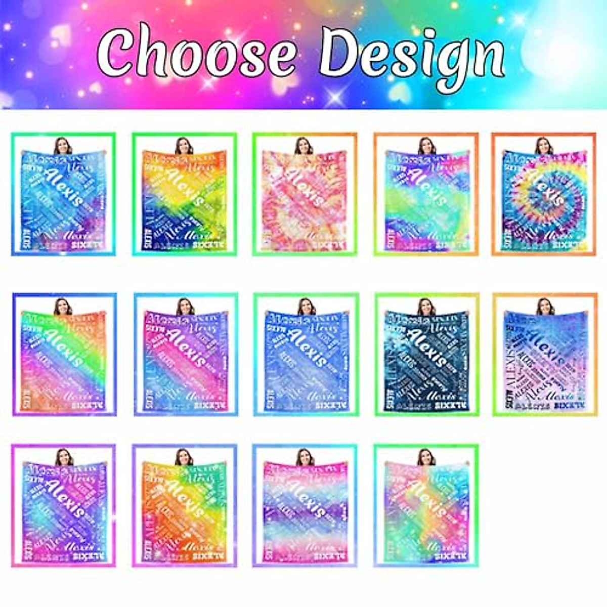 Enjoyyjl Custom Monogram Blanket with for Girl Daughter, Personalized Blanket with Initial Name for Girls Teens Women Friends Besties BFF Customized Christmas Birthday Gift Items for Bedroom