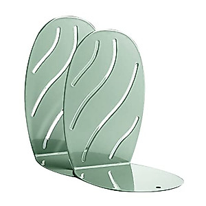 Wonzonewd File Sorters 2Kit Anti Slip Book Stand Holder Metal Bookends Supports Save Space for Desktop (Color : Light Green)