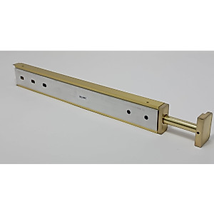 Designer Wardrobe Reversible Closet Valet Rod 11.75" or 13.75" Length with 8.5" Retractable Pullout Extension and Installation Hardware (Matte Brass, 11.75 Inch Long)