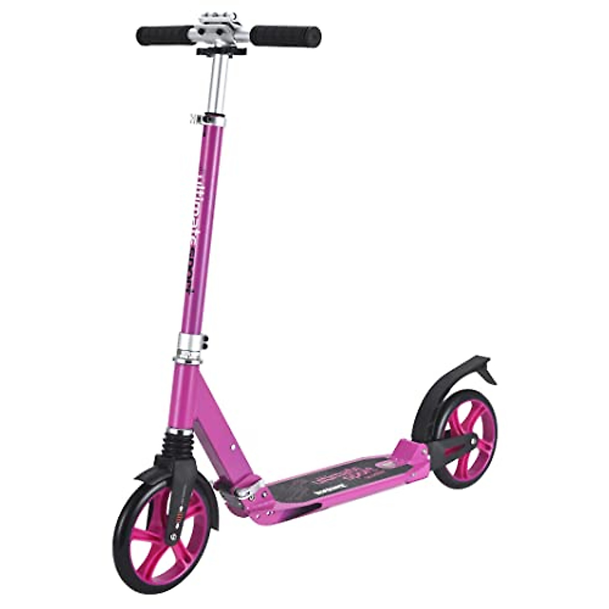 New Bounce Kick Scooter - Scooter for Ages 8 and Up with Adjustable Handlebar - The Ultimate Sport Scooter is Perfect for Bigger Children and Adults Weight Limit 200Lbs (Pink)