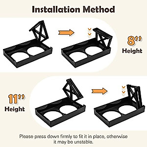 Elevated Dog Bowl, 3 Adjustable Raised Dog Bowl, with Slow Feeding Bowl and 1.5l Water Bowl Heights 2.7”, 8.26”, 10.82” with Suitable for Small Medium Large Dogs Cats