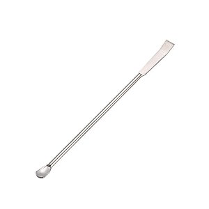 uxcell Micro Lab Sampling Reagent Spoon 304 Stainless Steel 2 in 1 Double Head Laboratory Mixing Spatula 125mm 2Pcs