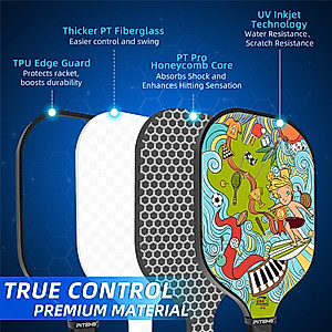 Pickleball Paddles, USAPA Approved Fiberglass Surface Pickleball Set with Pickleball Rackets, Pickle Ball Paddle Set ​for Men Women