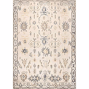 nuLOOM August Tribal Machine Washable Area Rug, 5' x 8', Light Grey, Rectangular, 0.15" Thick