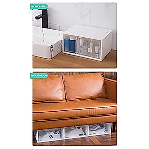 FARWIX Shoe Storage Boxes Clear Plastic Shoe Boxes Stackable, Shoe Storage 13 x 9.5 x 7in, Shoe Organizer with Lids,8 Pack Shoe Box, Front Opening Shoe Holder Containers, Storage Box for Multi-use