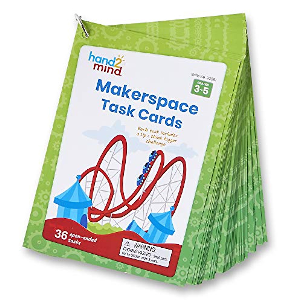 hand2mind Makerspace Task Cards, STEM Learning Cards for Kids Grade 3-5, 36 STEM Activities, Kids Building Projects, Learning Cards, Educational Toys, Fun Ideas on What to Build, Classroom Supplies