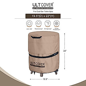 ULTCOVER Waterproof Patio Cool Bar Table Cover 19.5”(D) for Outdoor Party Cooler Side Table