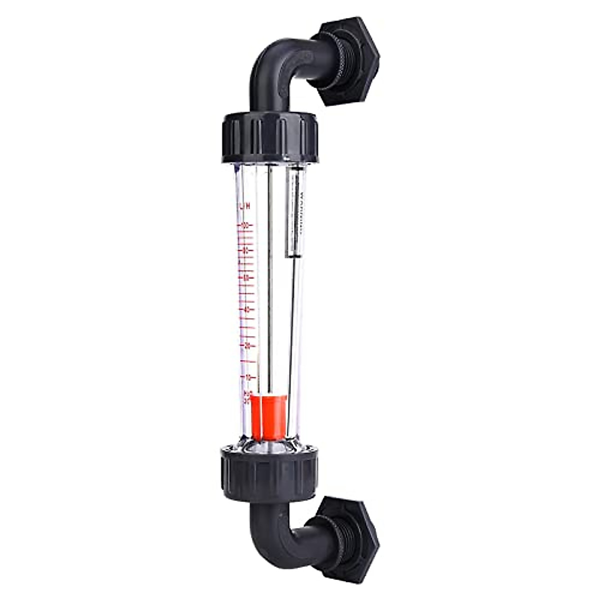 Waterflow Meter, Easy Reading Transparent Panel Liquid Flow Measuring Tool Tube Type ABS Plastic for Various Liquid Media