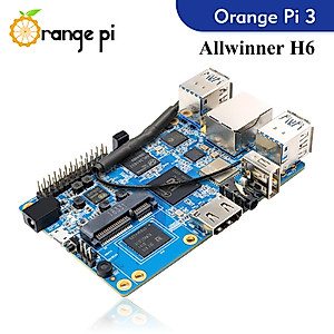 Orange Pi 3, 2G LPDDR3 AllWinner H6 Quad Core 64 Bit 1000M Ethernet Port Single Board Computer with 8G EMMC Flash, Support Android, Ubuntu, Debian (PI3)