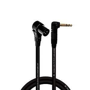 COLUBER CABLE Right Angle XLR Male to Right Angle 1/4" TRS - 5 Feet - Black - Pro 3-Pin Microphone Connector for Powered Speakers, Audio Interface or Mixer for Live Performance & Recording