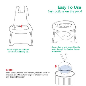 Potty Chair Liners, Portable Disposable Potty Liner Bags for Universal Potty Training Toilet Seat, Toddler Outdoors Travel Baby Toilet Liners - 30 Pack