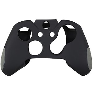Pandaren Soft Silicone Thicker Skin Cover for Xbox One Controller Set (Skin X 2 + Thumb Grip X 4)(Black,White)