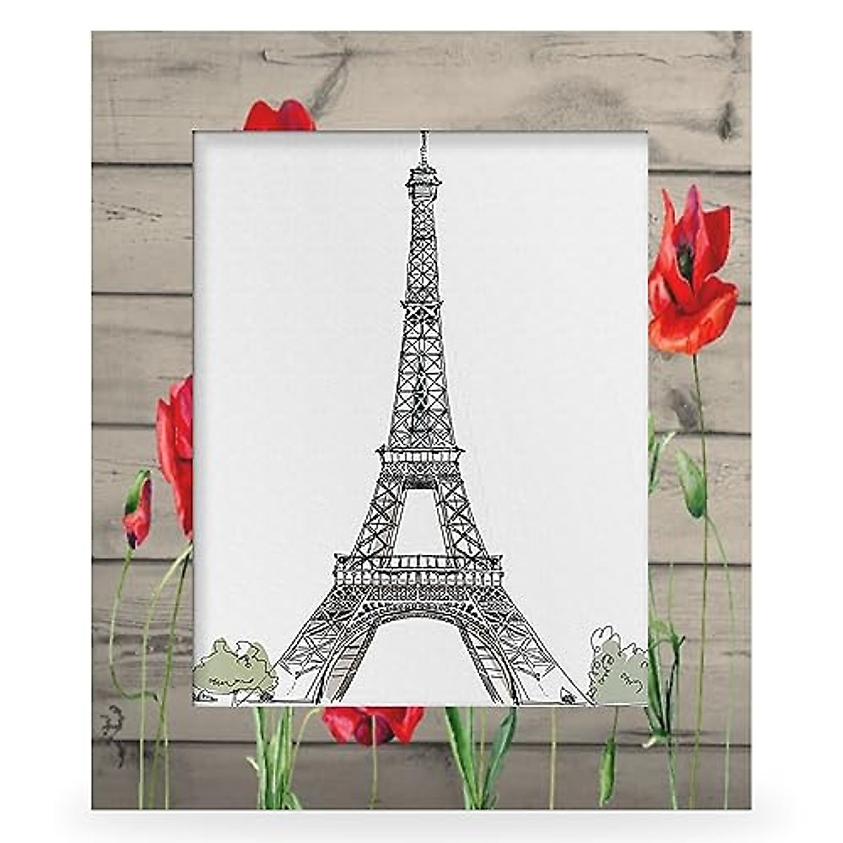 Bardic 4x6Picture Frames, Red Poppy Wooden Photo Frame Fits 3x5 with Mat or 4x6 Without Mat Photo Frames for Wall Mounting or Tabletop Display for Home Gallery Decor