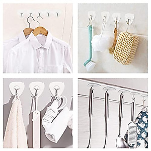 DSSPORT 20Pack Triangular Self Adhesive Hooks, Wall Hooks for Hanging Heavy Duty Self Stick Hooks Kitchen Bathroom Window Ceiling Waterproof and Oilproof Reusable Seamless Hooks