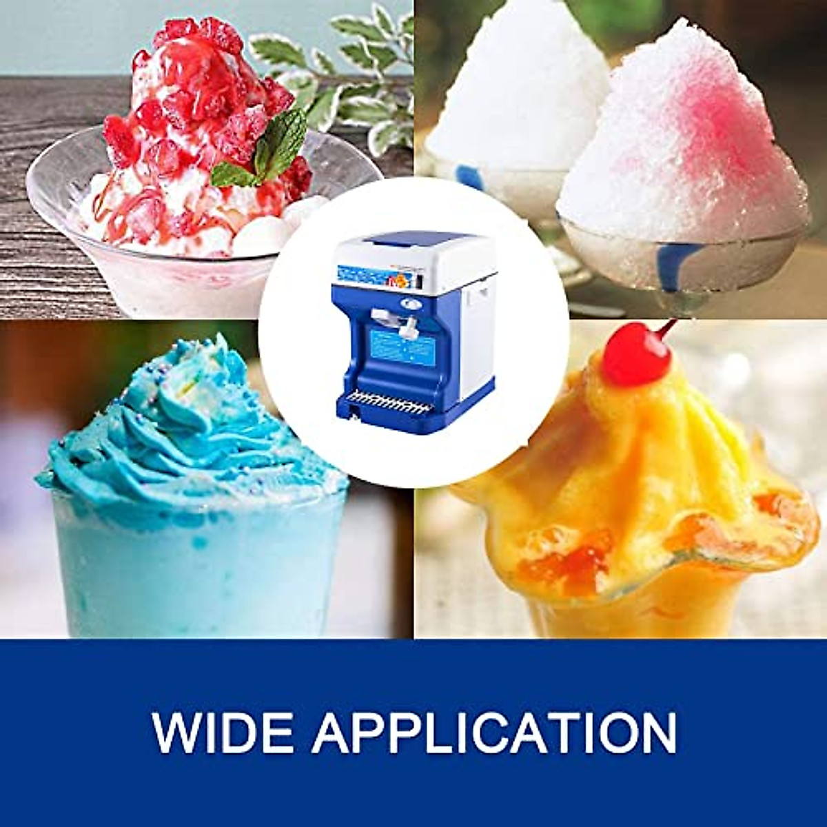 VEVOR 110V Electric Shaved Ice Machine 250W Snow Cone Maker Tabletop w/Adjustable Ice Texture, Ice Shaving Machine 265LBs/hr for Home and Commerical Use