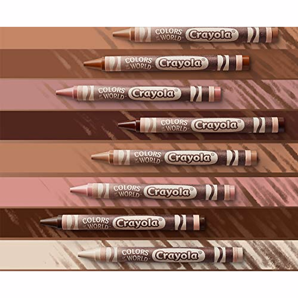 Crayola Colours of the World Wax Colouring Crayons - Assorted Colours (Pack of 24) | Colours That Represent Skin Tones from Around the World | Ideal for Kids Aged 3+