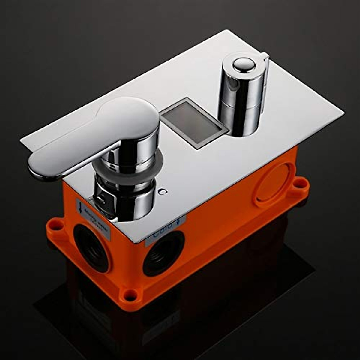 Naples Wall Mount Shower Set With Digital Mixer - LED Display Round Shower Head Hot & Cold Temperature Control - BS61LD Single Handle Contemporary Style Chrome Shower Set Shower Head Size - 10 Inch