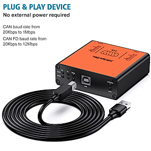 USB2CANFD-X2 USB to Dual Channel CANFD Converter for Raspberry Pi4/Pi3B+/Pi3/Pi Zero(W)/Jetson Nano/Tinker Board/PC
