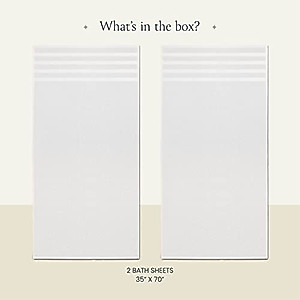Jumbo Bath Sheets Towels For Adults 35" x 70" - 2-Pack - 100% Cotton White Bath Sheet Set - Extra Large Oversized Bath Towels, Absorbent Bath Towel Set, Heavenly-Soft Bathroom Towels - Oeko-Tex Towels