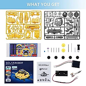 Science Kits for Kids Age 8-12, 6 in 1 Space Solar Robot Kit STEM Projects Build Your Own Robot with Solar Panel & Battery Power, Christmas Birthday Idea Gifts Toy for 9 10 11 12 Years Old Boy ,Girls