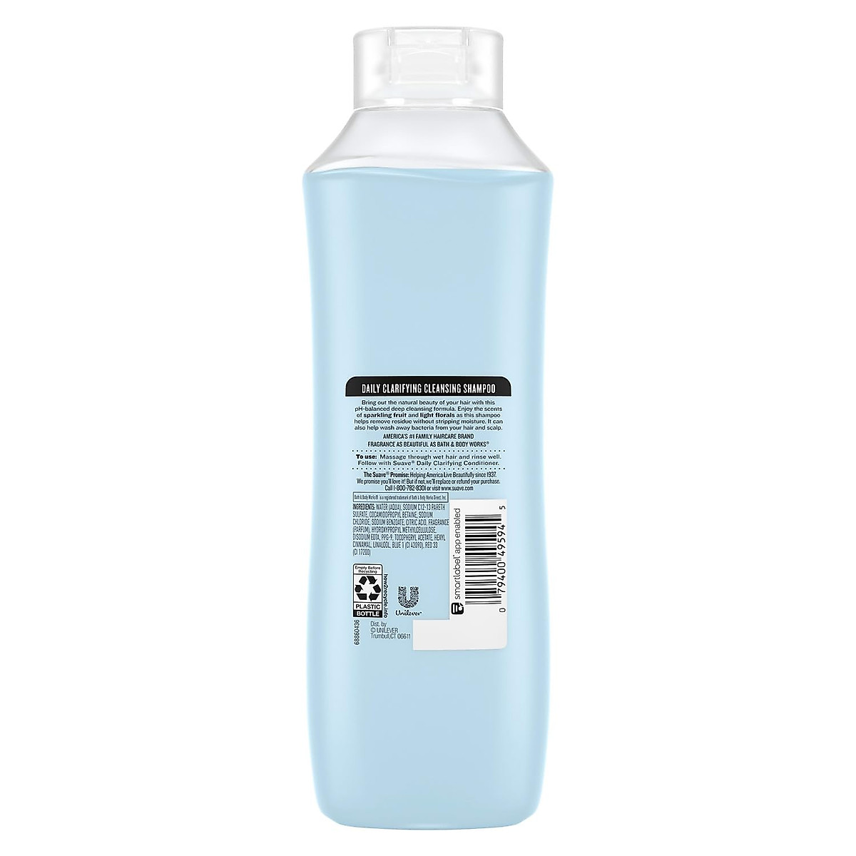 Suave Clarifying Shampoo, Family-Size 3-Pack – pH-Balanced & Hypoallergenic Daily Deep Cleansing Shampoo for Normal to Oily Hair, 22.5 Oz Ea