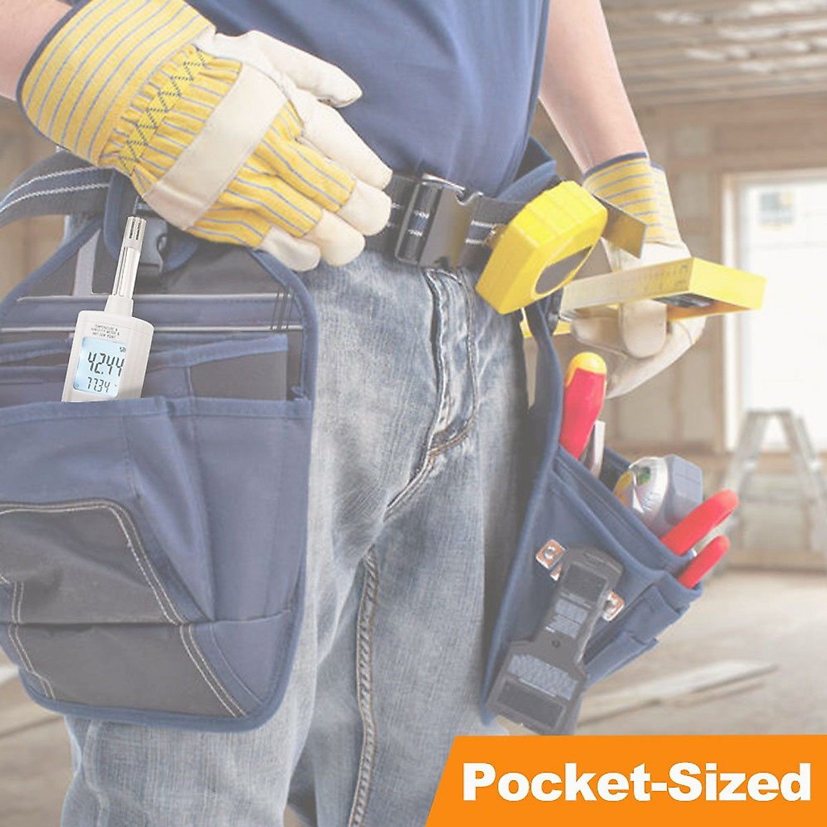 Hygro-Thermometer Psychrometer, Handheld Digital Humidity Temperature Meter with Dew Point and Wet Bulb Temperature, Dual Display Temperature & Humidity, Hti-Xintai