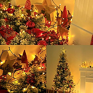 2 Pack Extra-Long Solar Outdoor String Lights Waterproof Each 75ft 210 Led Solar String Lights,Green Wire with 10 Lighting Modes Xmas Tree Lights for Party Garden Yard Patio Fence