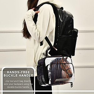 panksolu Elegant Horse Lunch Bag, Insulated Lunch Box with Adjustable Shoulder Strap Cooler Tote Bag for Men Women Kids Teens=