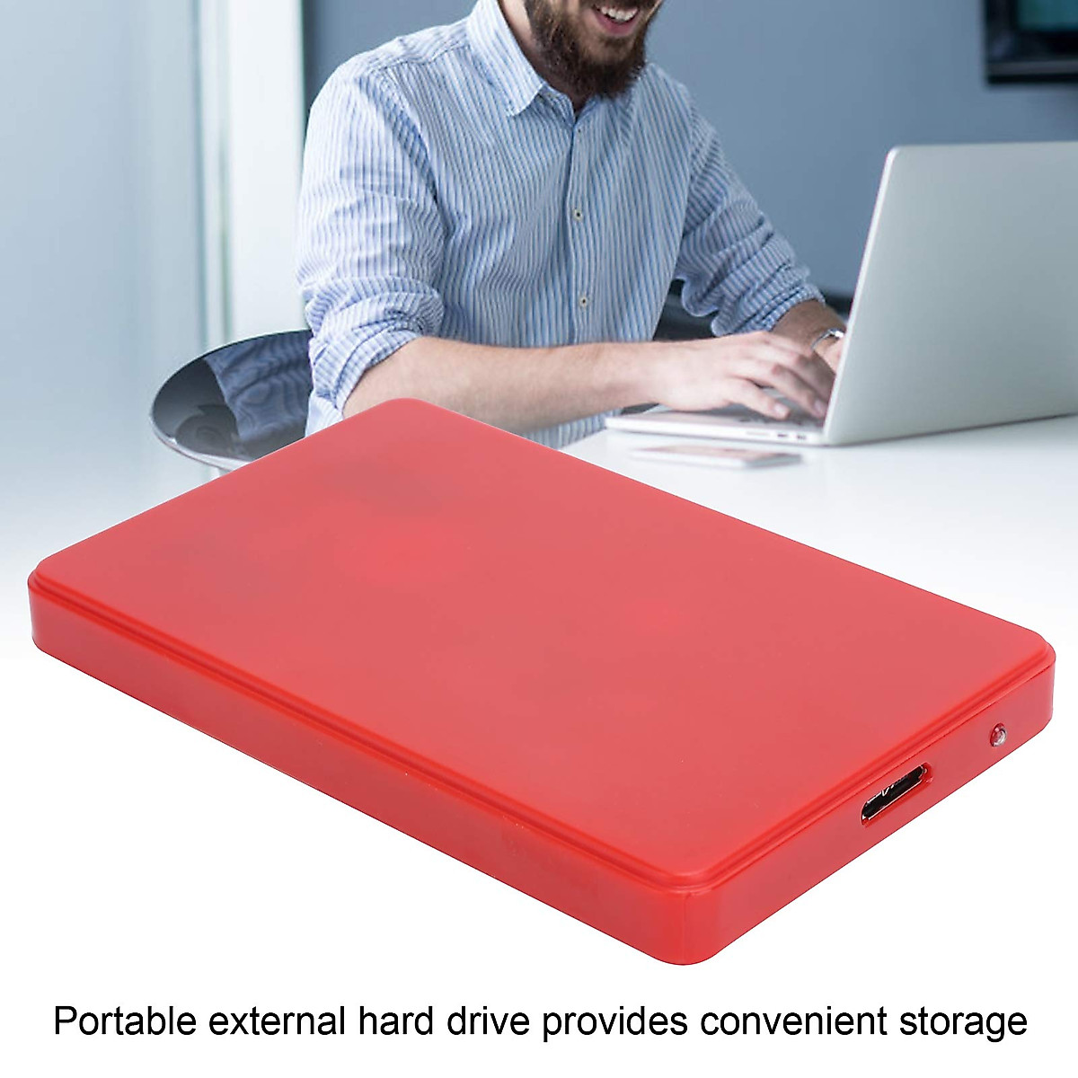 USB3.0 2.5 Inch Portable Mobile Hard Drive, 80GB Universal External Hard Drive for Computer Monitors and Laptop, Red(80G)