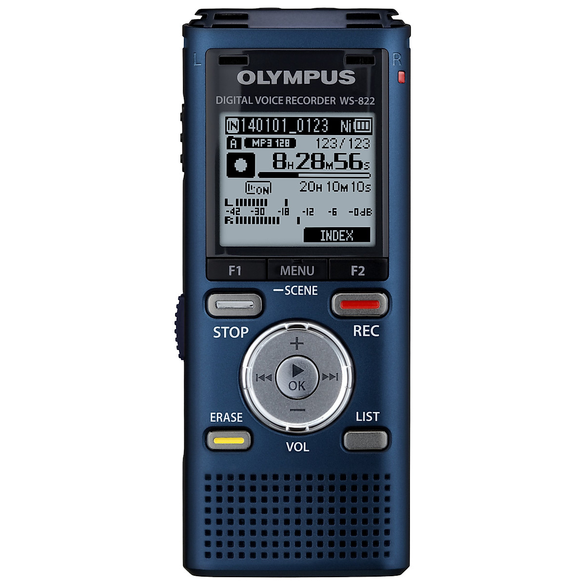Olympus WS-822 Blue Voice Recorders with 4 GB Built-In-Memory