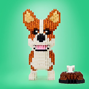Ulanlan Adult Building Sets, Bricks Corgi, Micro Bricks Dog Animal Building Toy Bricks Dog for Dog Lover, Women, Girl 14+, Teens or Adult, 1380 Pieces (JX004)