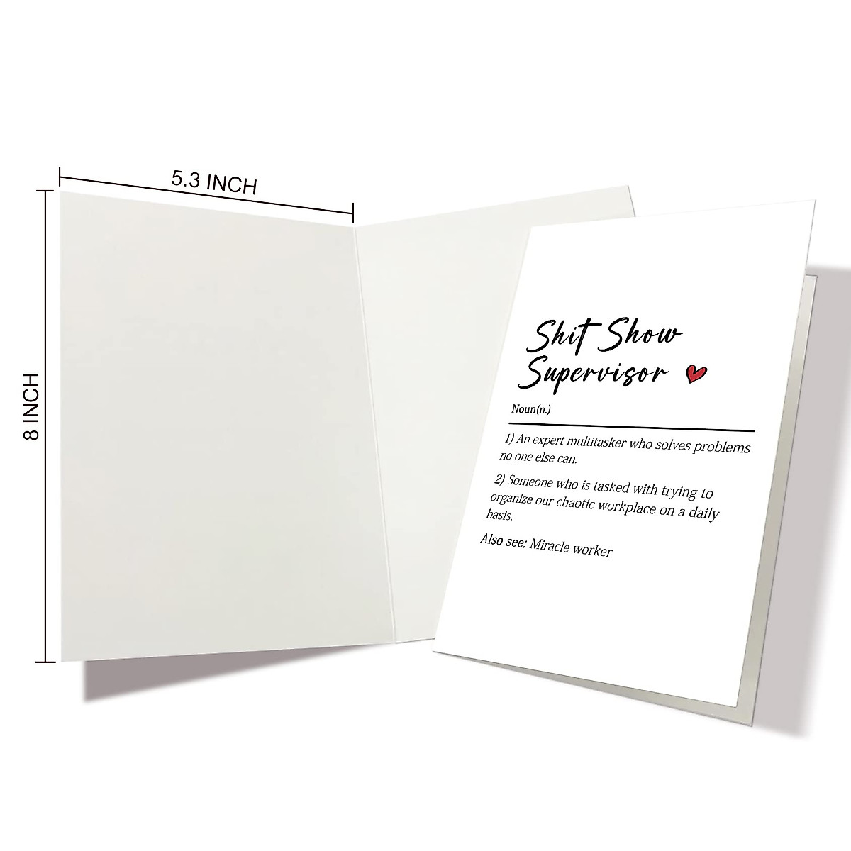 Nchigedy Funny Thank You Card for Supervisor, Hilarious Supervisor Leaving Card, Rude Birthday Card for Superior Boss