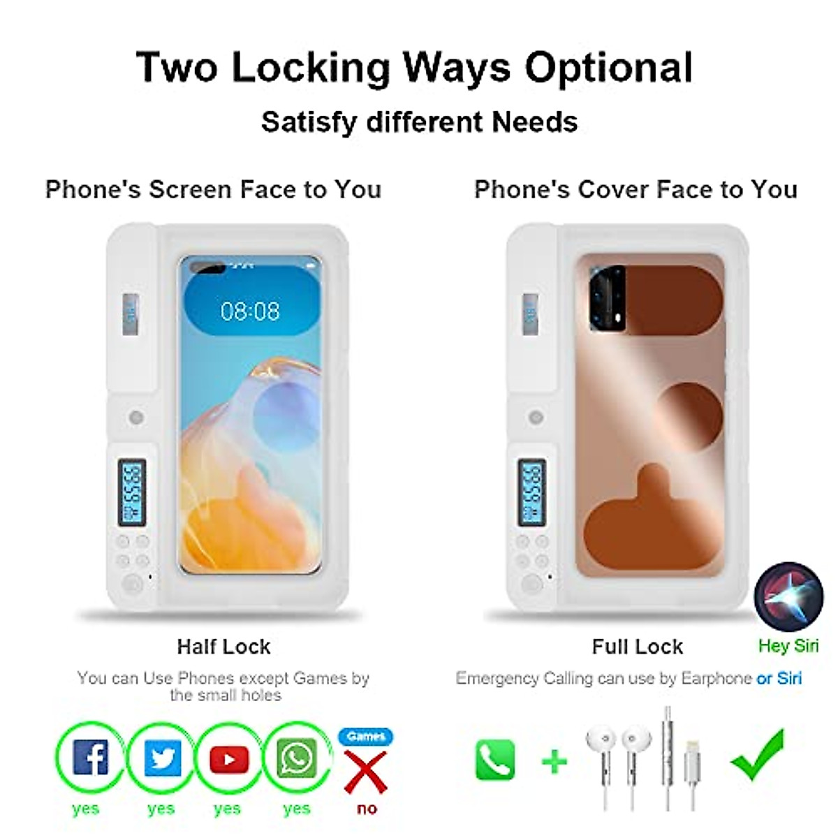 ySky Portable Smart Auto Phone Timer Lock Box for iPhone and Android Phones, Self-Control Timer Locker to Help Kids,Students, Adults Focus Back,Prevent Excessive Games, Mobile Phone Addiction(New)