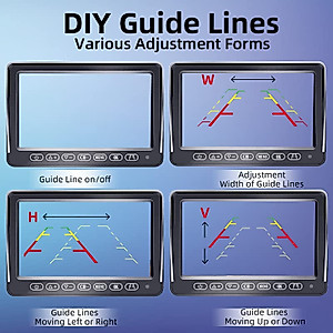 RV Backup Camera Wireless HD 1080P 2 Infrared Night Vision Bluetooth Rear View Cam 7‘’DVR Touch Key Monitor Kit Adapter for Furrion Pre-Wired RV Trailer Truck Camper Van Crane 4 Channels Xinshuoxun K7