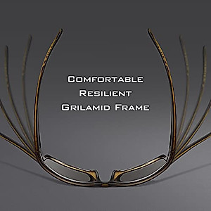 KastKing Skidaway Polarized Sport Sunglasses for Men and Women, Gloss Tal Brown Frame, Smoke - Ocean Mirror