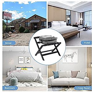 ALAPUR 2 Pack Folding Luggage Rack for Guest Room with Back, Foldable Suitcase Stand Holder for Bedroom, Living Room, Hotel Essentials