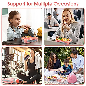 Korlon 30 Pcs Bento Box for Kids, 1300ML 4 Compartment Lunch Box Kids, Leakproof Lunch Containers for Adults with Various Accessories for Carrying Meals