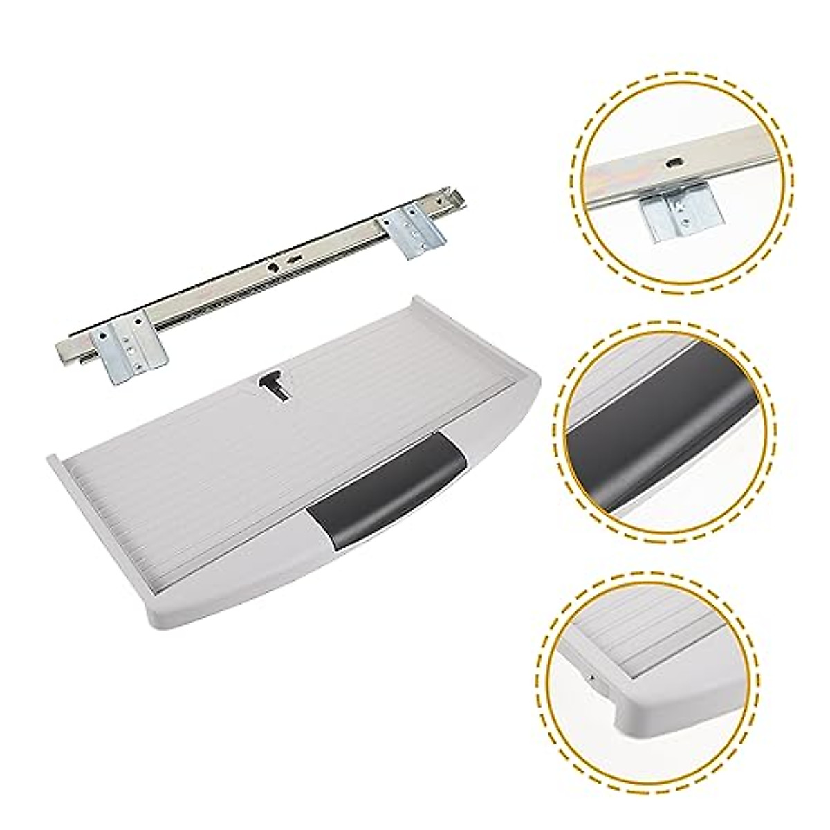 DOITOOL 1 Set Desk Tray Plastic Trays Office Desk Accessories Keyboard Tray Drawer Keyboard Slide Out Tray Keyboard Stand Keyboard Shelf Under Desk Sliding Bracket Computer Desk abs