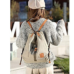 Cayla 3 Ways Canvas Purses Handbags Totes Shoulder Bag Backpack Hobo For Women (Khaki)