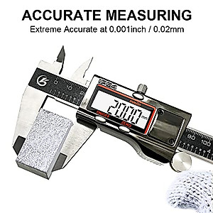 KETOTEK Digital Caliper Measuring Tool, IP54 Waterproof Stainless Steel Electronic Vernier Caliper 6 Inch/150mm Digital Micrometer with Large LCD Screen