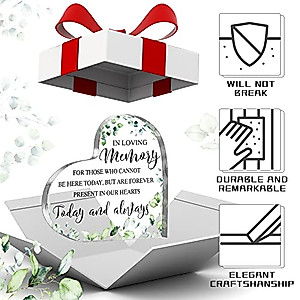 Wedding Memorial Sign, In Loving Memory Wedding Sign Remembrance Wedding Sign, Heart Acrylic In Memory of for Wedding Table Centerpieces Ceremony Reception Anniversary Decoration (Elegant Style)