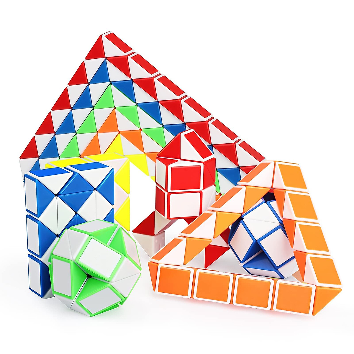 Ganowo 24 Pack Fidget Snake Cube, Mini Twist Puzzle Party Bag Fillers Bulk Toys for Kids Teens Birthday Stocking Stuffers Party Favors Supplies Goodie Bags Fillers, Random Colors