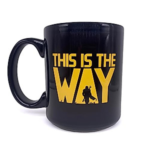 HOUSE PARTY 2K20 Star Wars Mug THIS IS THE WAY Quote Coffee Mug, The Mandalorian TV Series Inspired, 11oz Black Ceramic