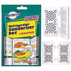 Nonscents Fridge Deodorizer Refrigerator Odor Eliminator，Natural Bamboo Activated Charcoal，Fridge Odor Remover Freezer Odor Absorber For Fridges, Freezers, Coolers & Lunch Boxes (4 Count)